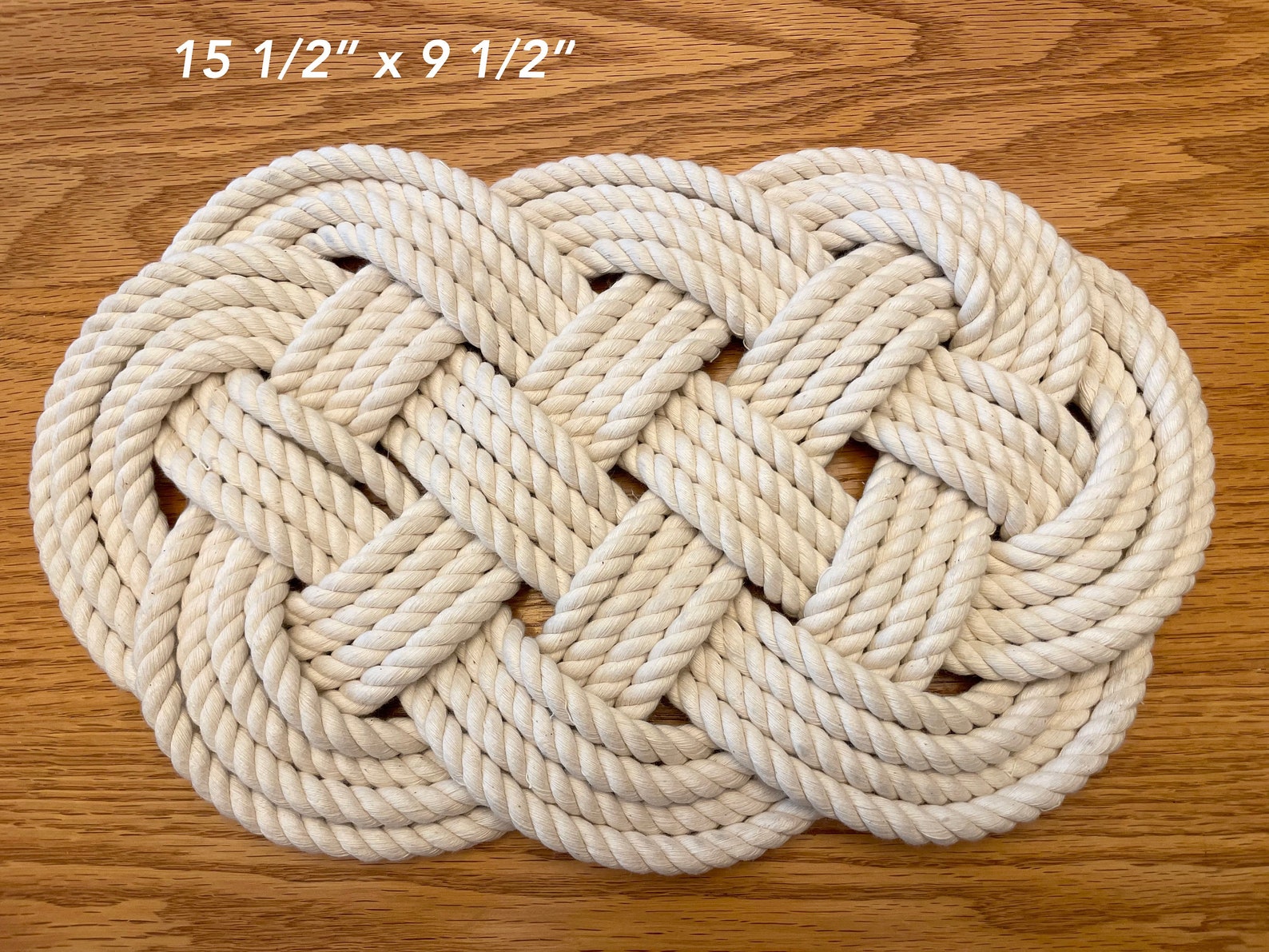 Natural Cotton Ocean Plait Mat | Hand-knotted | Centerpiece | Nautical ...