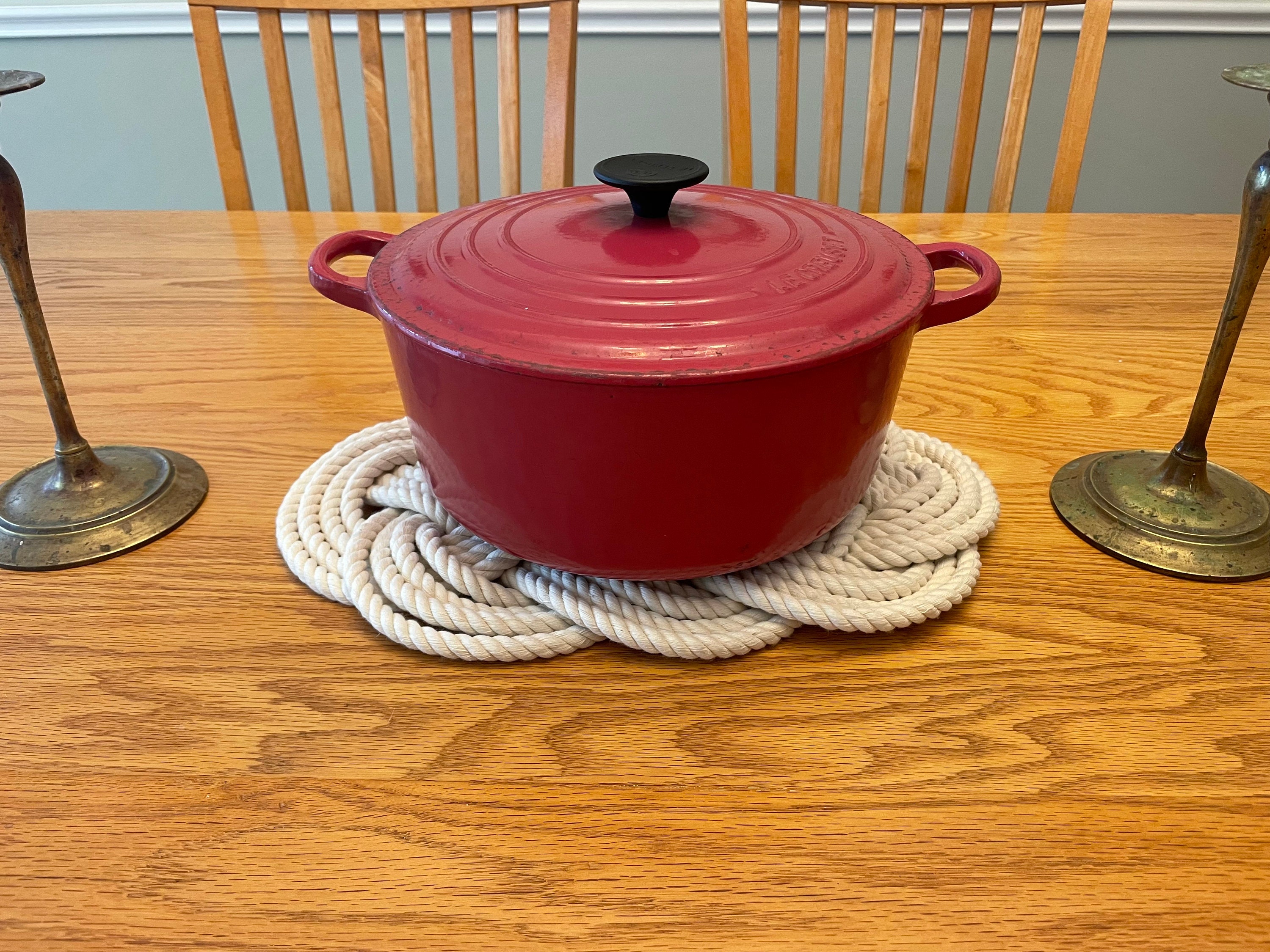 Natural Cotton Ocean Plait Mat Hand-knotted Centerpiece Nautical Beach ...