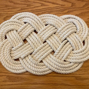 Natural Cotton Ocean Plait Mat | Hand-knotted | Centerpiece | Nautical ...