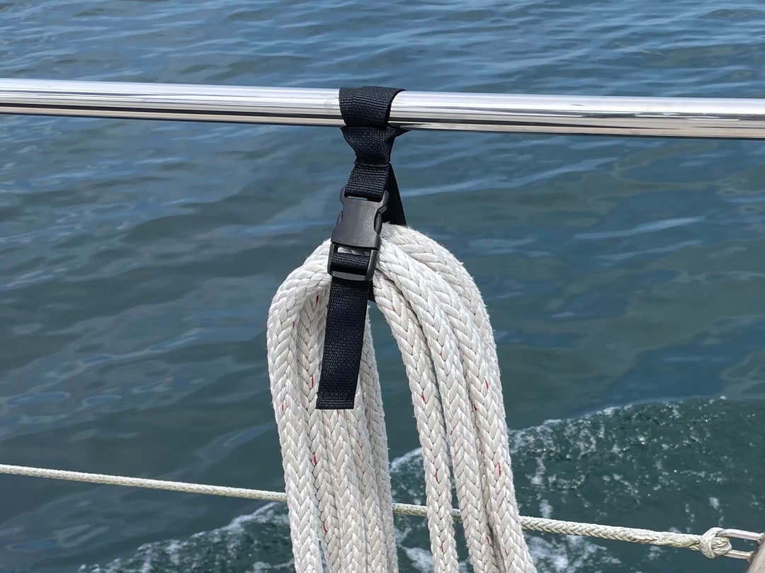 Set of 2 or 4 UV Resistant Rail / Lifeline Mounted Straps W Quick ...