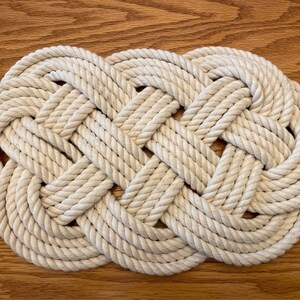 Natural Cotton Ocean Plait Mat | Hand-knotted | Centerpiece | Nautical ...