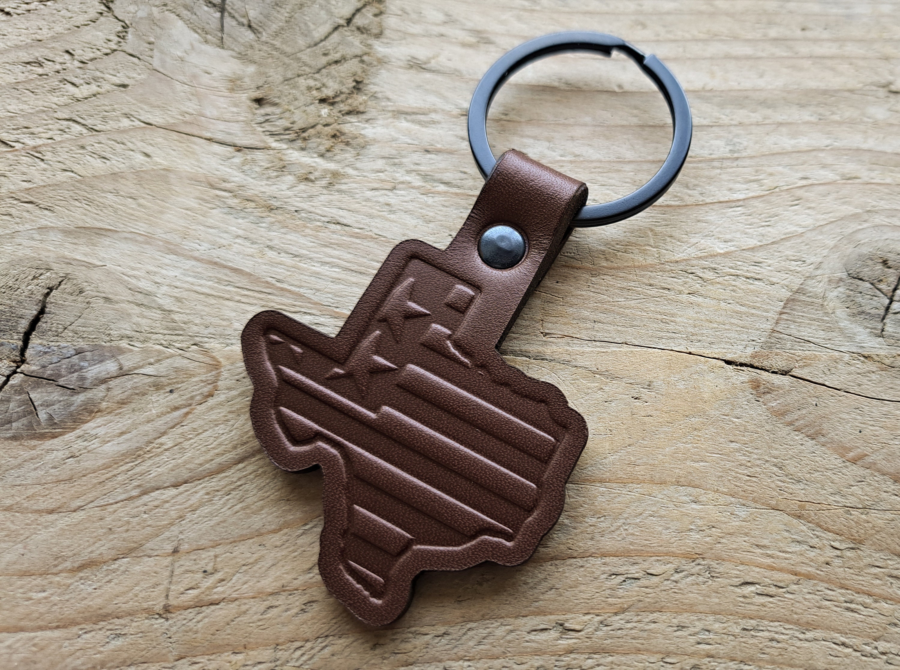 Texas USA Flag Handmade Italian Leather Keychain Keyring - Etsy