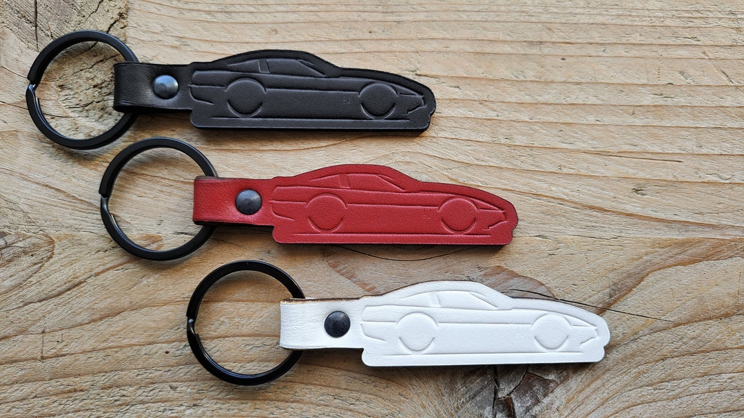 Silhouette Leather Keychain for Corvette C4 Key Fob - Etsy