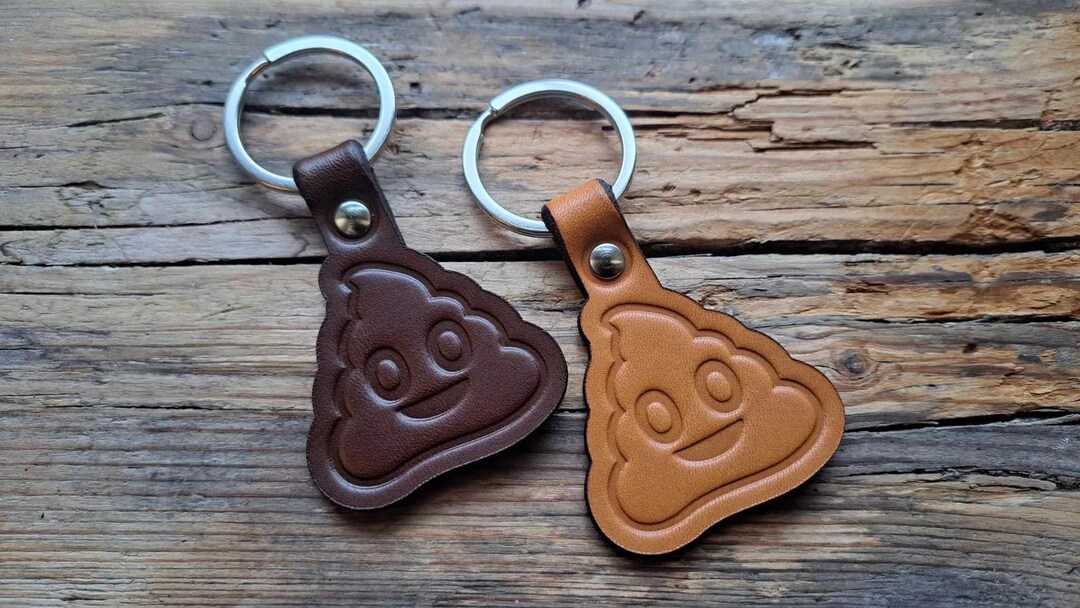 Poop Keychain - Italian Leather Keyring - Etsy