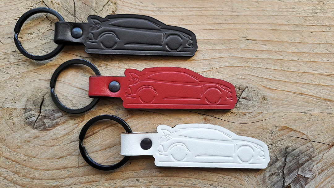 Silhouette Leather Keychain for Civic FK8 Type-r Key Fob - Etsy
