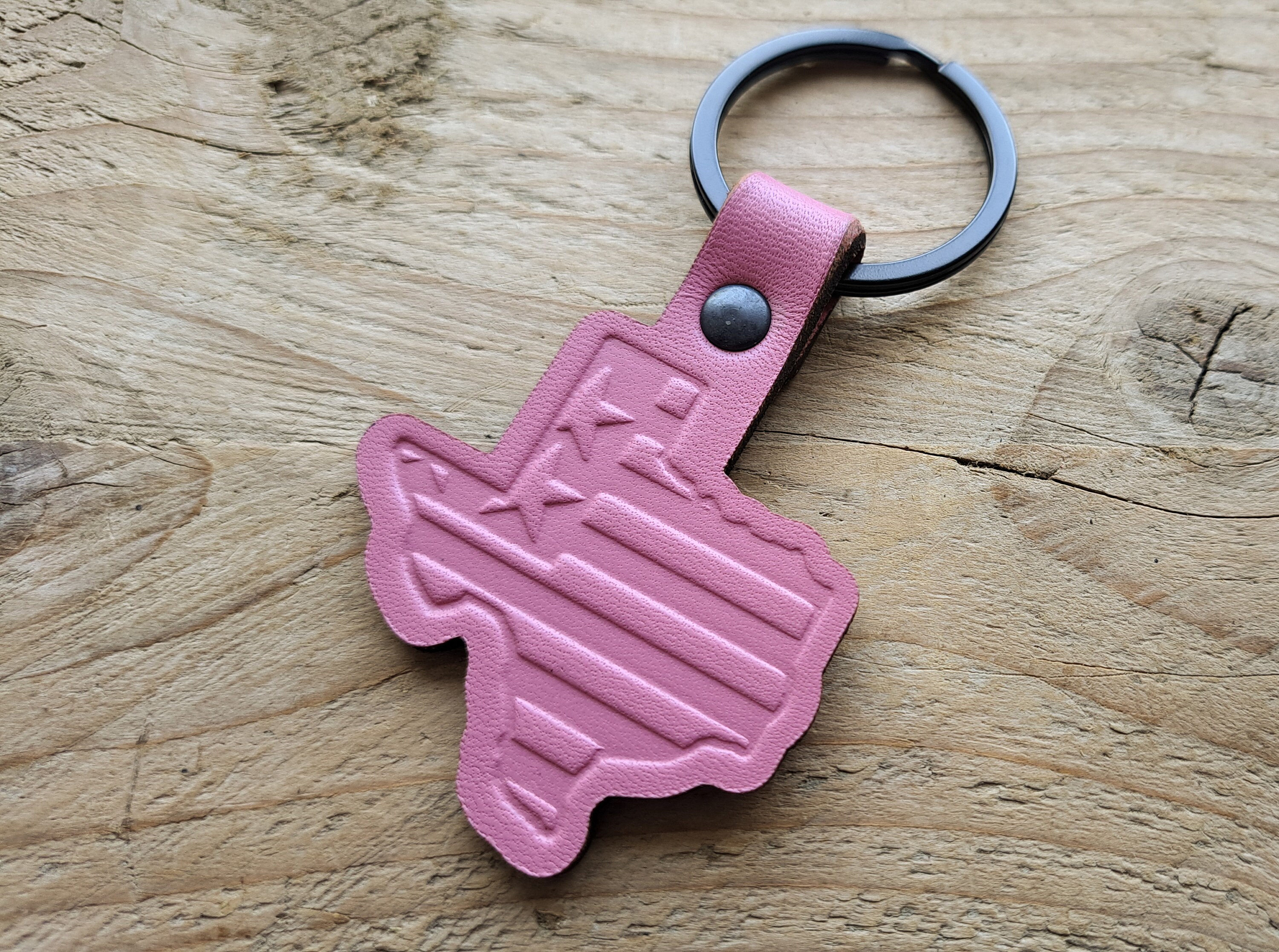Texas USA Flag Handmade Italian Leather Keychain Keyring - Etsy