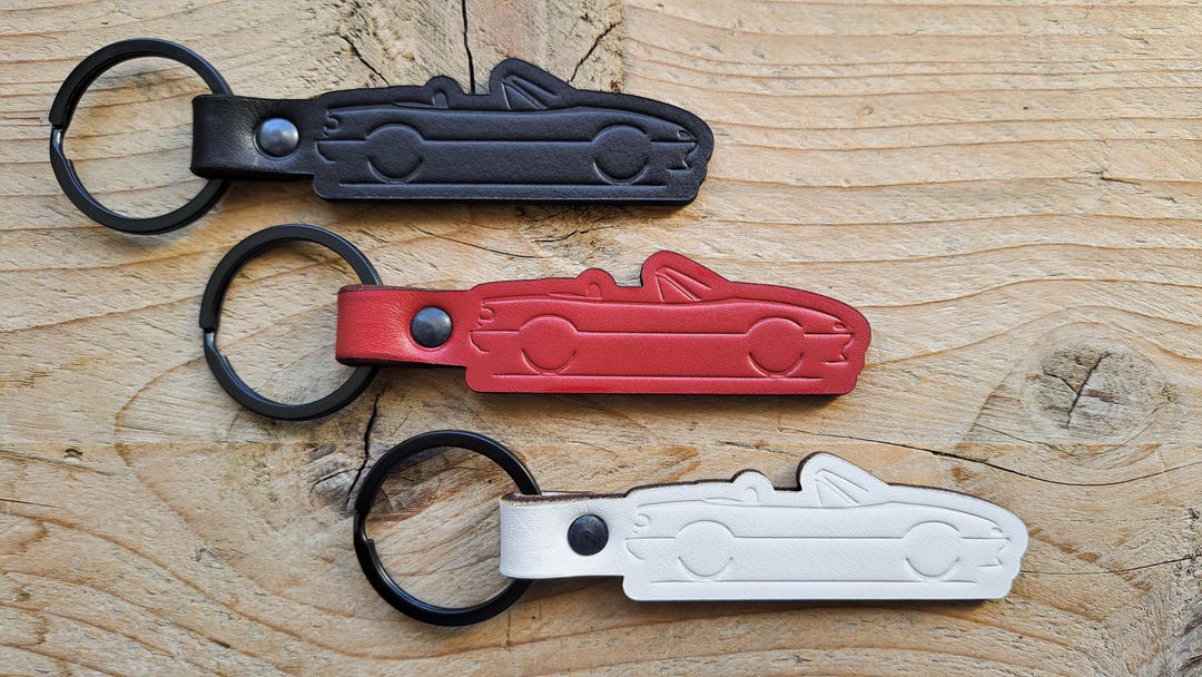 Miata MX-5 (NA) Silhouette Leather Keychain Key Fob - Etsy