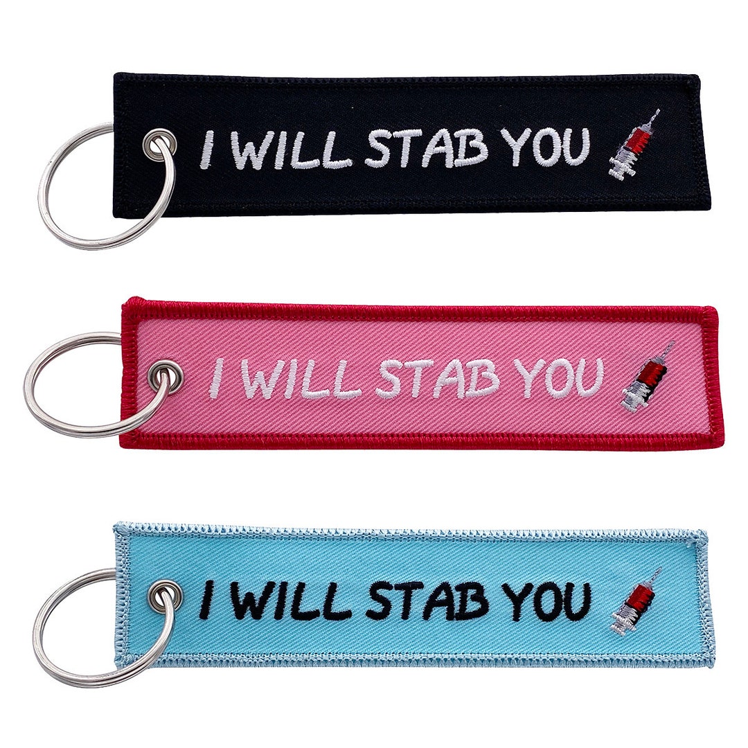 Nurse I Will Stab You Funny Keychain Key Tag for Keys, Cars ...