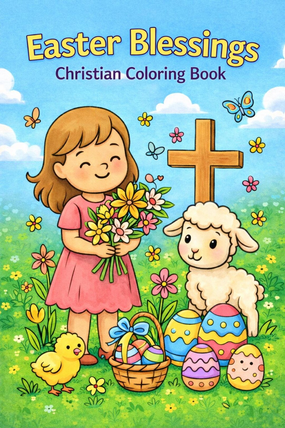 Easter Blessings Christian Coloring Book PDF | Printable Faith-based ...