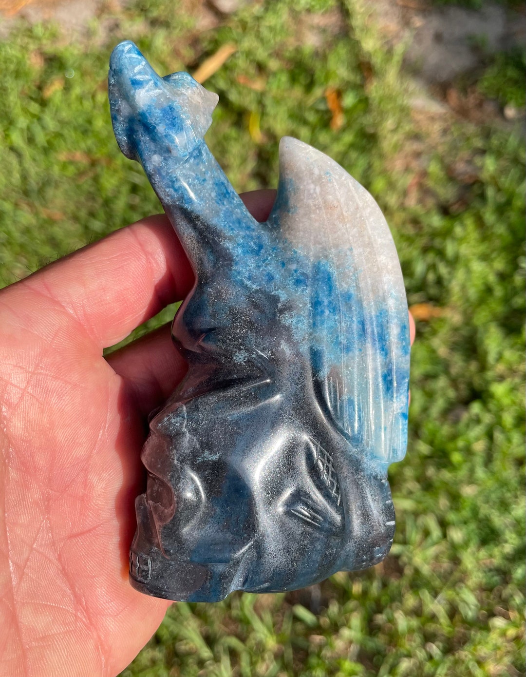 Brazilian Trolleite Carved Dragon/skull - Etsy