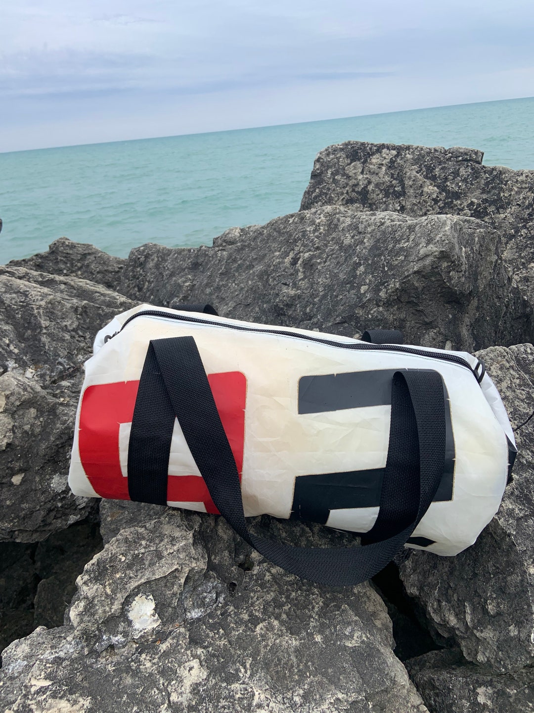 Upcycled Sail Duffle Bag, Recycled Sail Gym Bag, Zero Waste Travel Bag ...