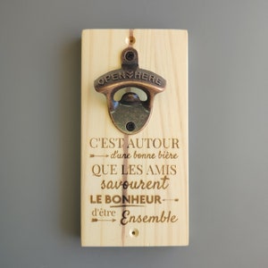 Décapsuleur mural en bois Personnalisable Gravure laser - Etsy France