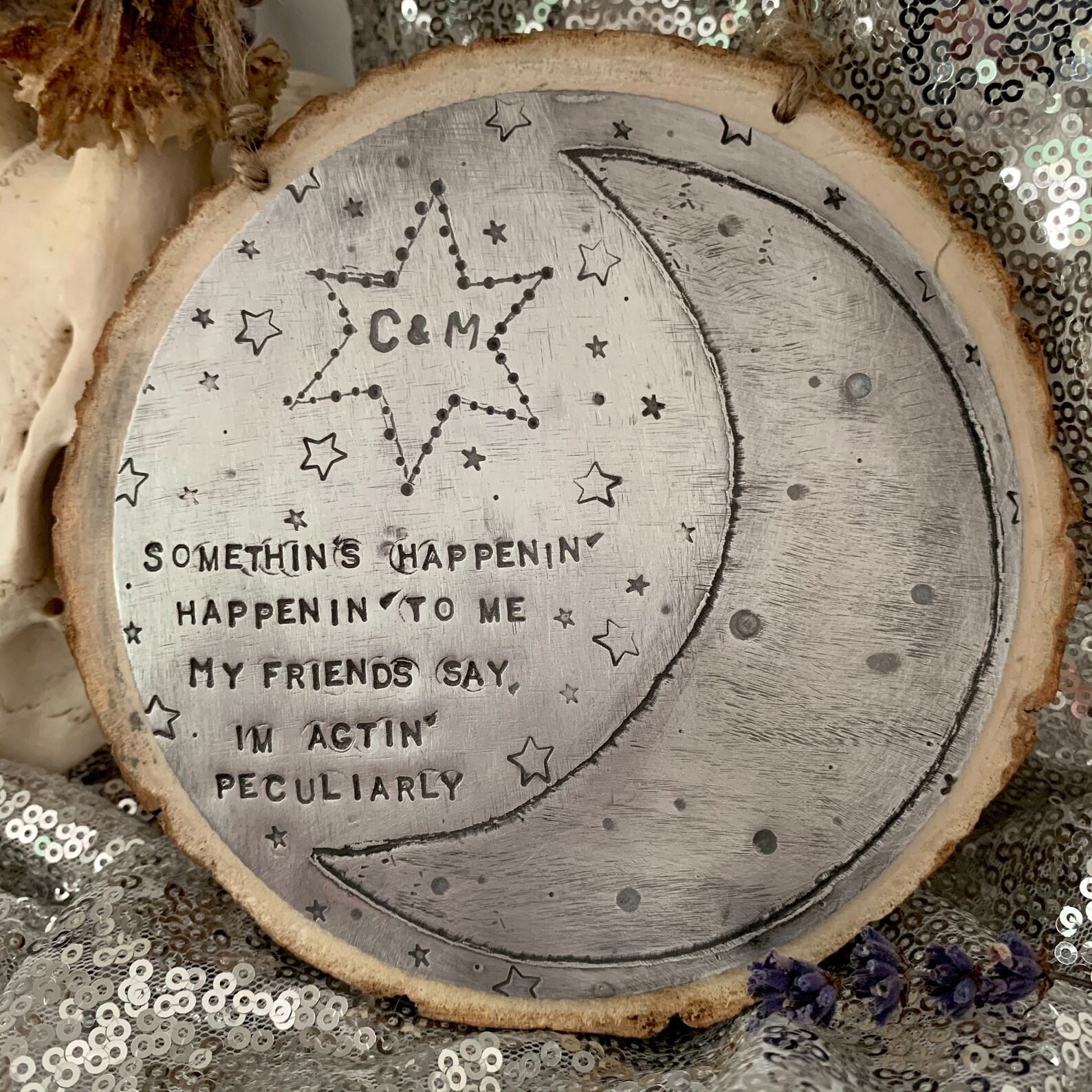 Celestial Plaque Moon & Stars Celestial Wall Decor Mystical | Etsy