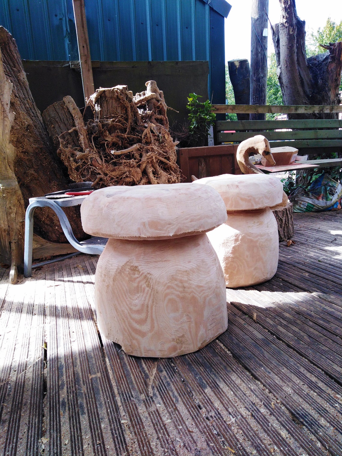 Mushroom Chair Chainsaw Carved | Etsy