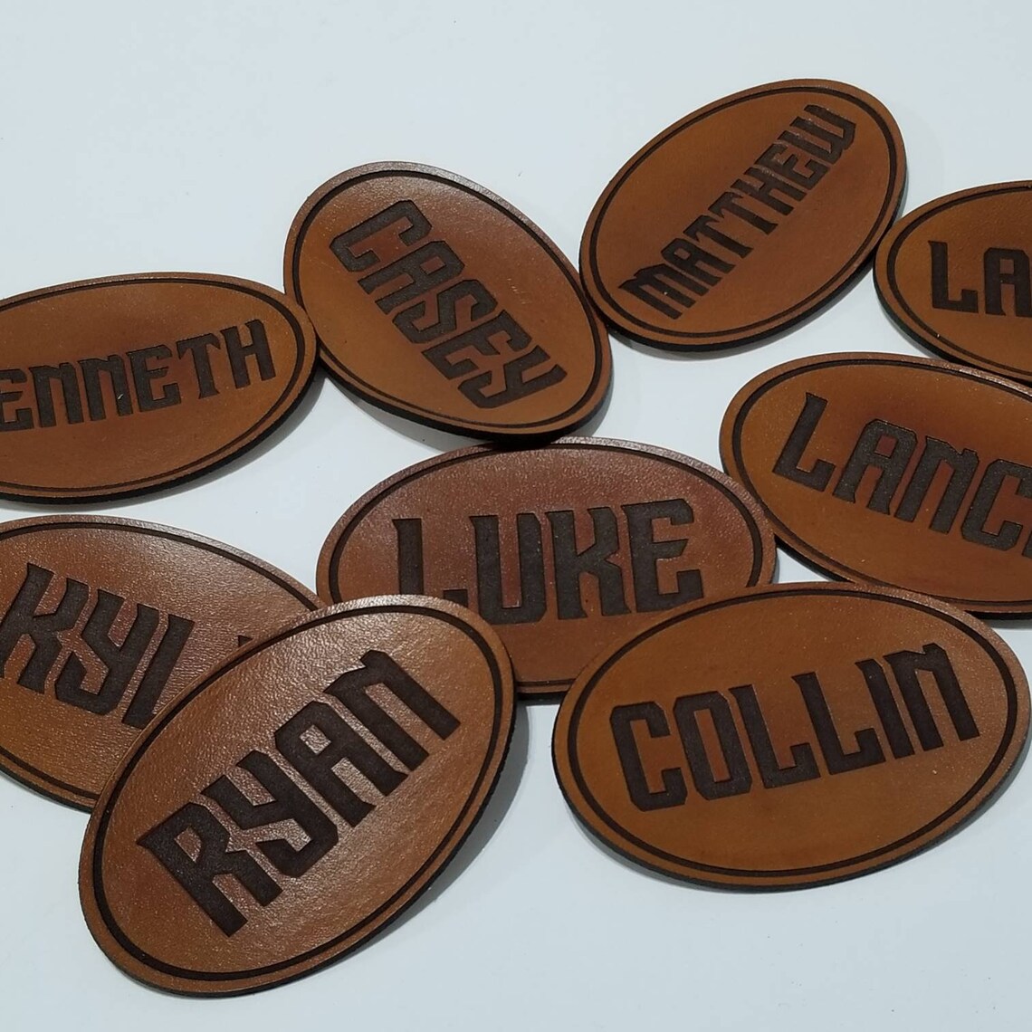 Leather Nameplate Personalized Name Tags Personalized | Etsy