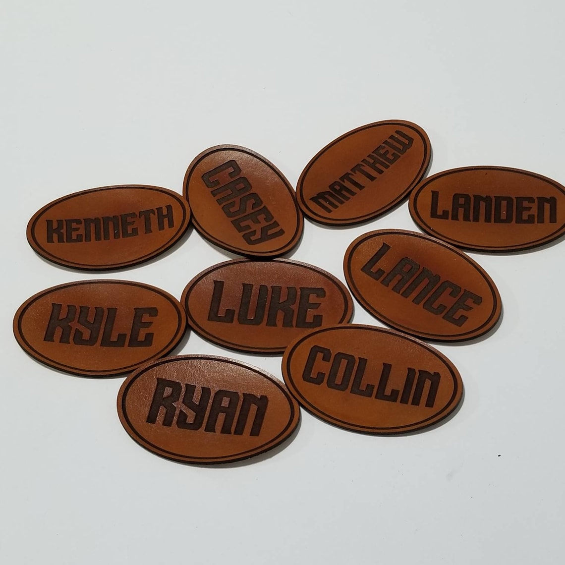 Leather Nameplate Personalized Name Tags Personalized | Etsy