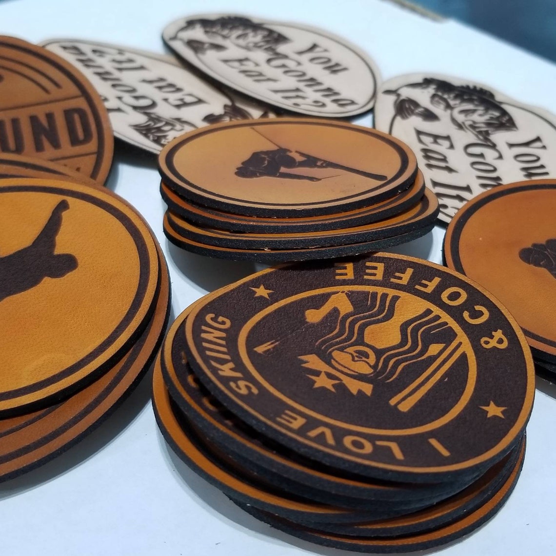 Leather Patch Custom Engrave Leather Leather Patch for Hat | Etsy