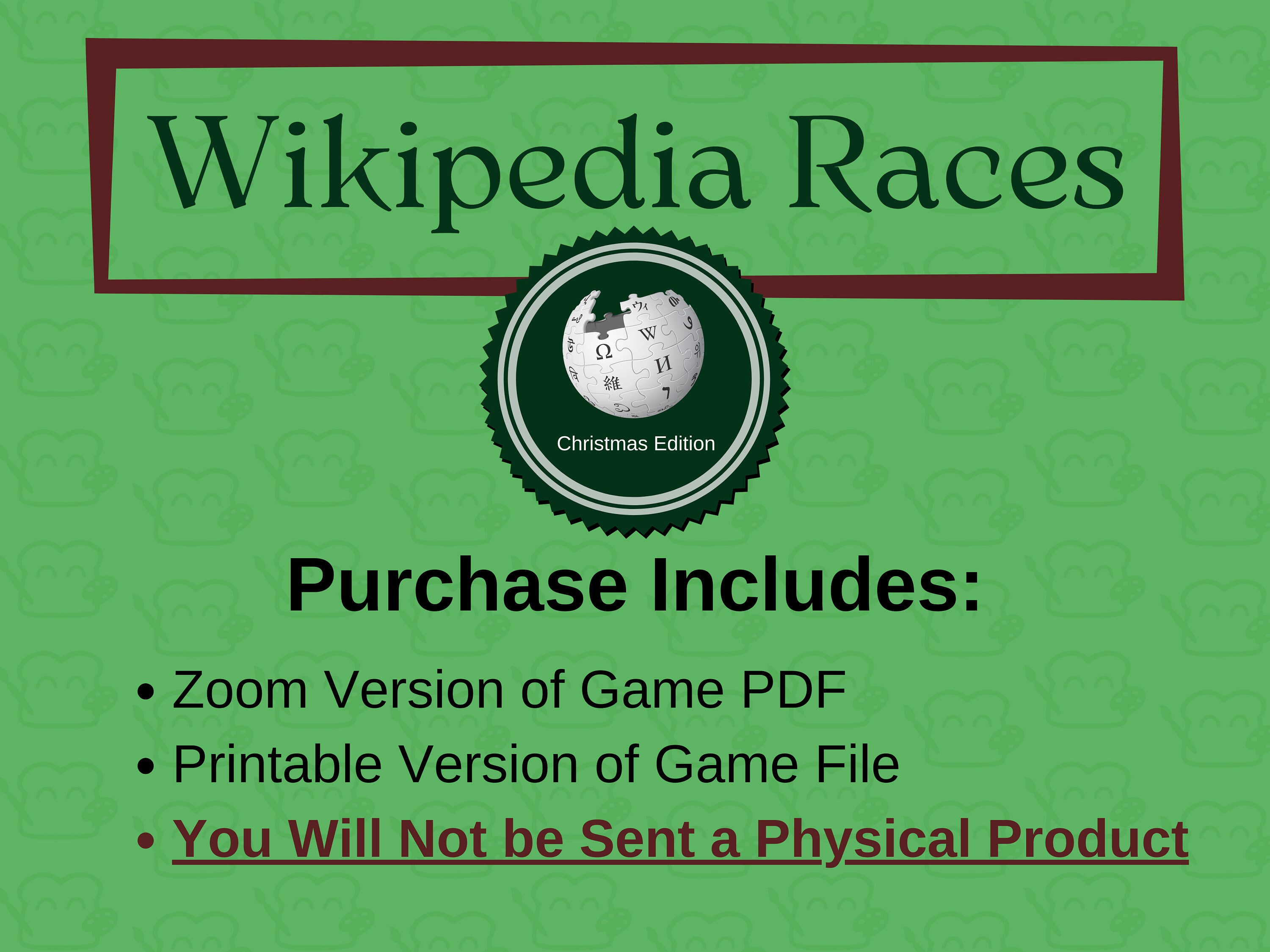 A Wikipedia Christmas | Wikipedia Races | Zoom Game | Printable ...