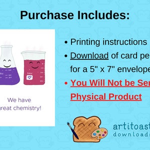 We Have Great Chemistry | Printable Valentine's Day Card | Anniversary ...