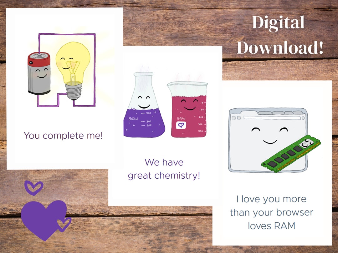 Printable Card Bundle | 3 Valentine's Day Cards | Anniversary | Digital ...