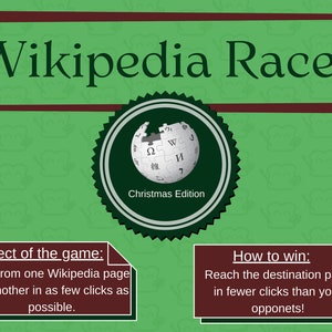 A Wikipedia Christmas | Wikipedia Races | Zoom Game | Printable ...