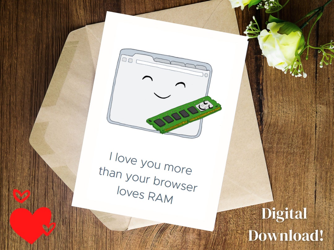 Computer Themed Valentine | Printable Valentine's Day Card ...