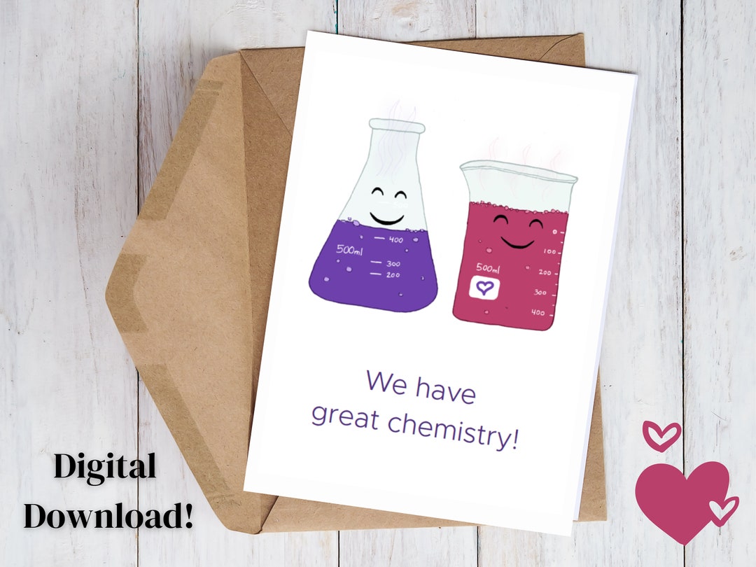 We Have Great Chemistry | Printable Valentine's Day Card | Anniversary ...