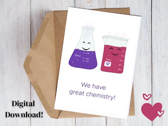 We Have Great Chemistry Printable Valentine's Day Card | Etsy