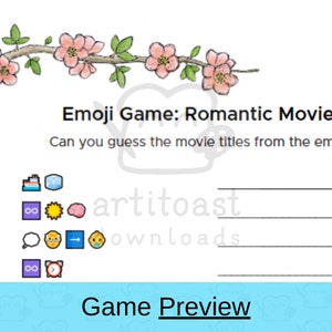 Guess the Romance Movie Title | Emoji Guessing Game | Printable ...