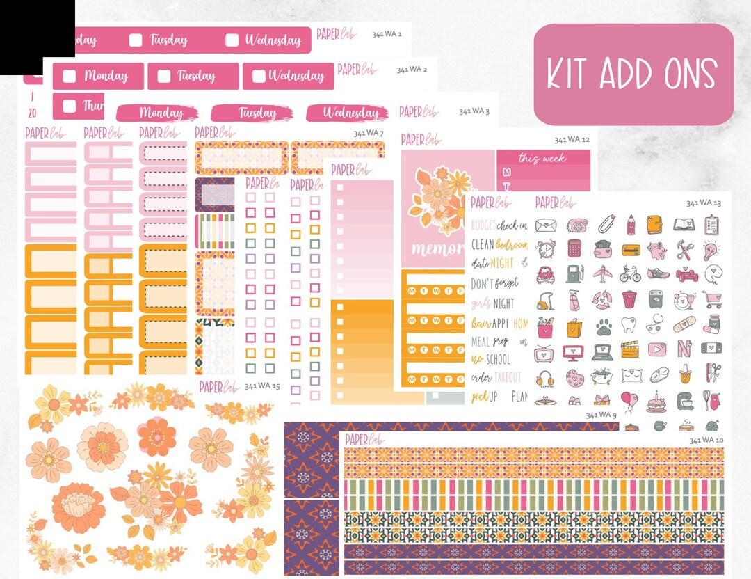 KIT 341 Add Ons Retro Floral Kit Add Ons - Etsy