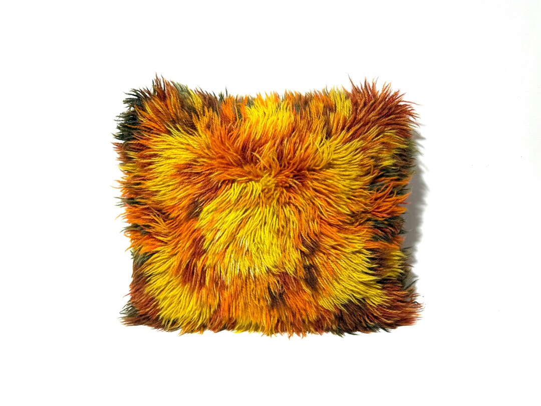 Vintage Hand-knotted Rya Style Throw Pillow - Etsy