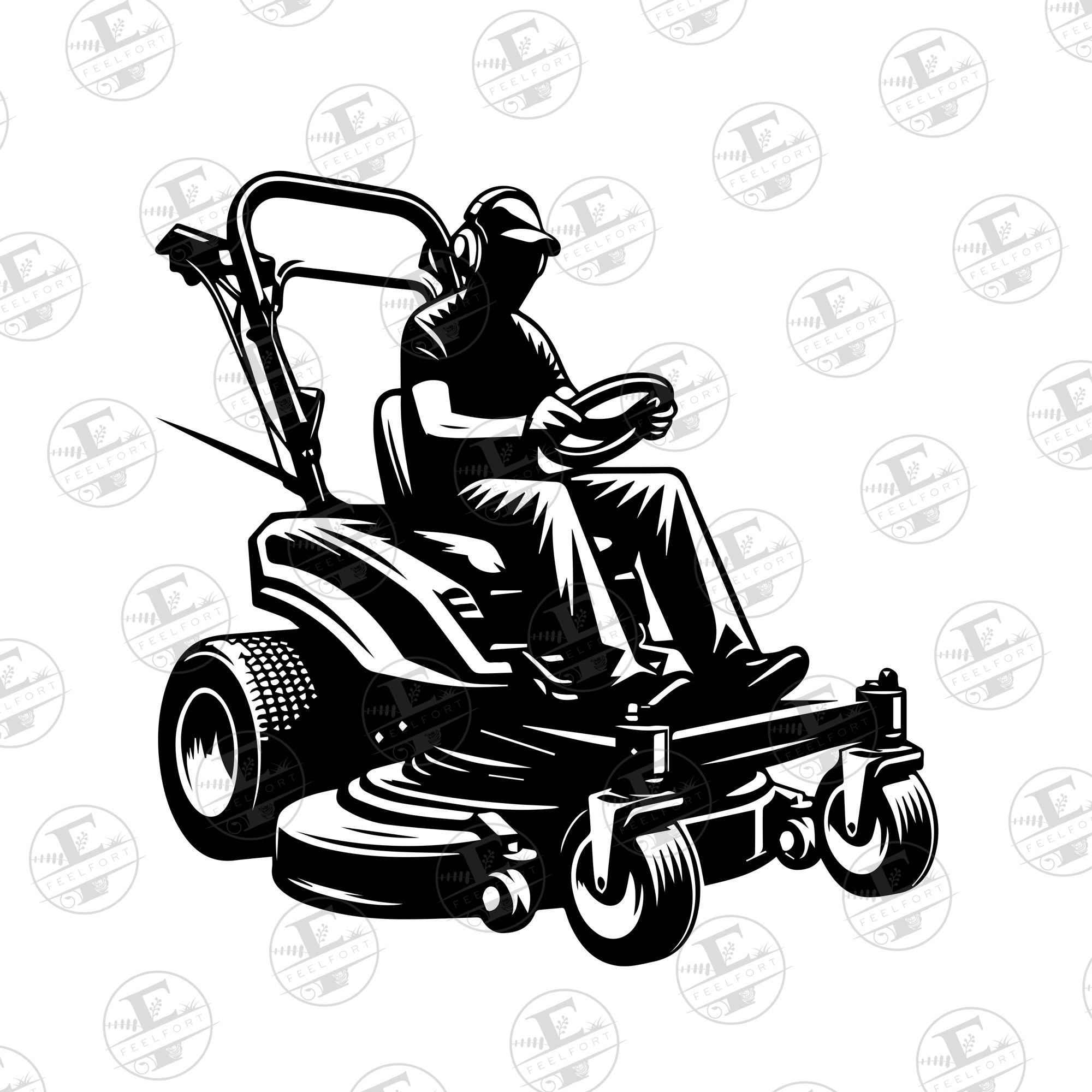 Zero Turn Lawn Mower SVG PNG Bundle, Action Lawn Mower Svg, Landscaping ...