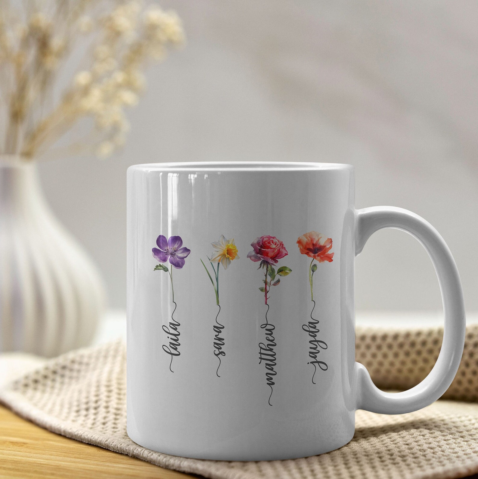 Birth Month Flowers Clipart Set Colorful Watercolor Floral PNG DIY ...