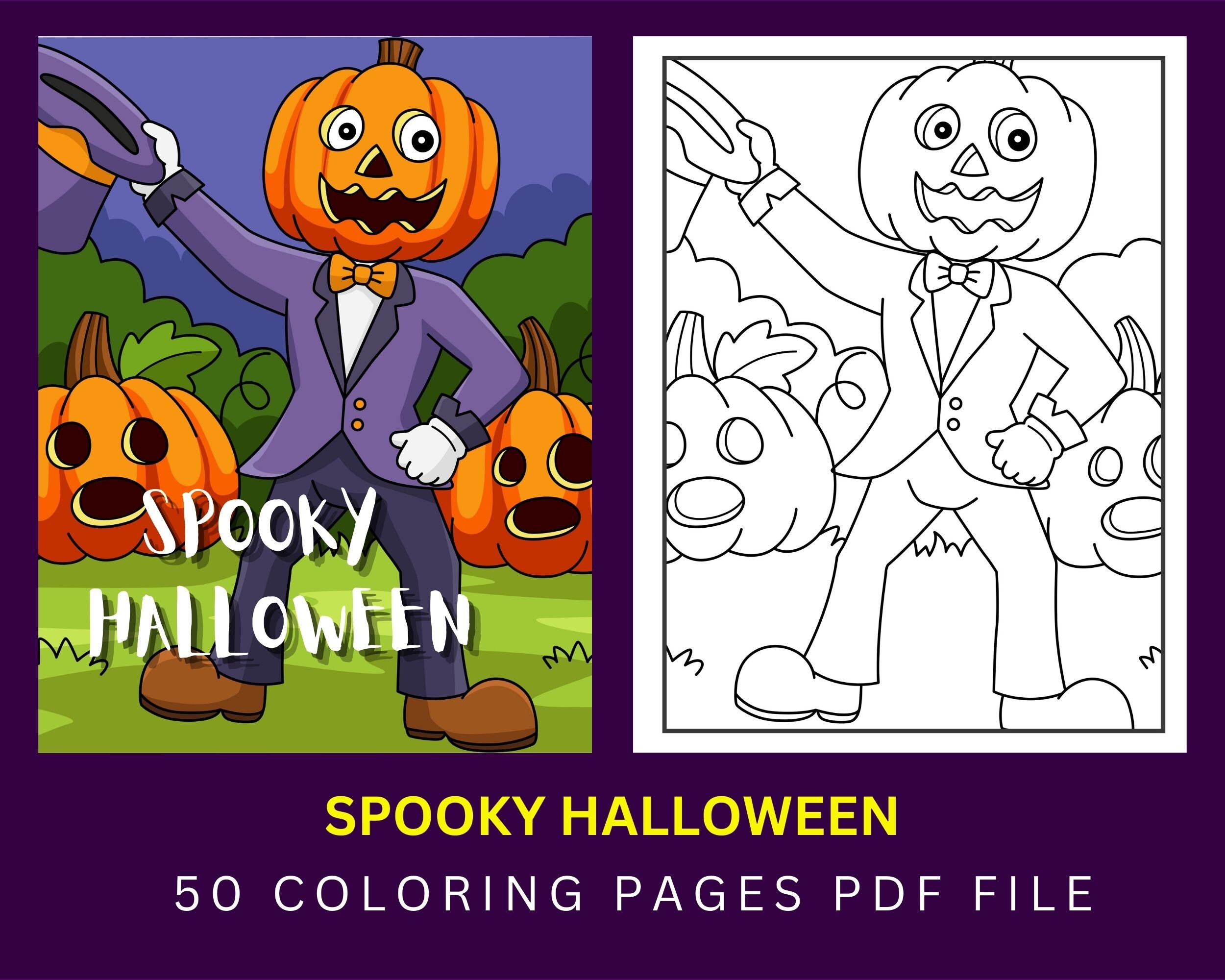 Halloween Spooky Coloring Pages for Adults 50 Coloring Pages Digital ...
