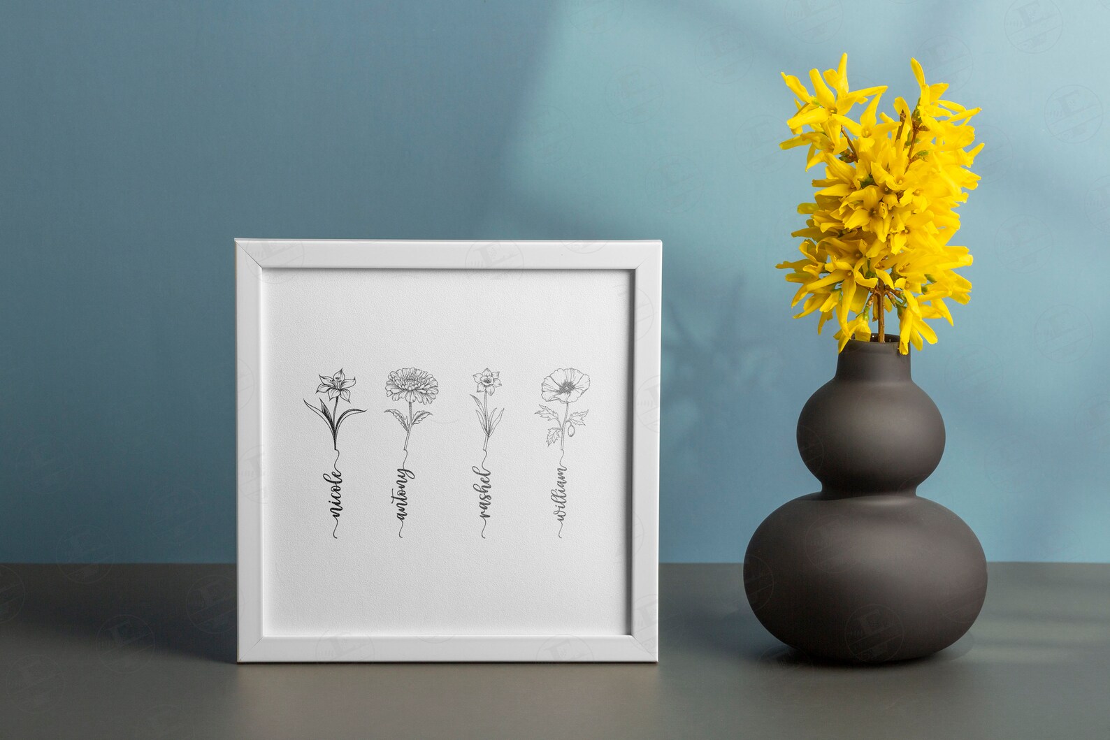 Birth Month Flowers SVG and PNG Set Floral DIY Birth Month Flower Kit ...