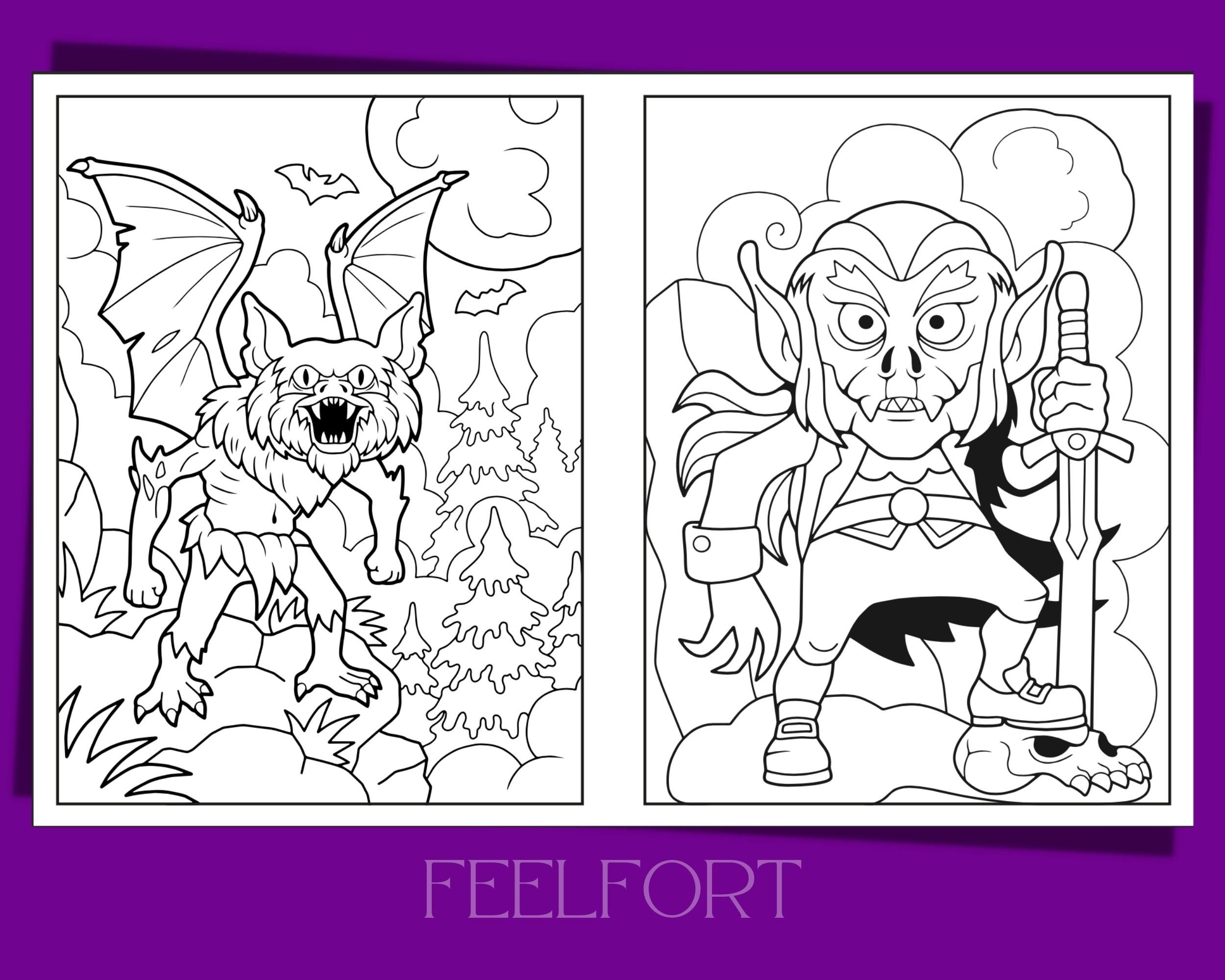 Halloween Spooky Coloring Pages for Adults 50 Coloring Pages Digital ...