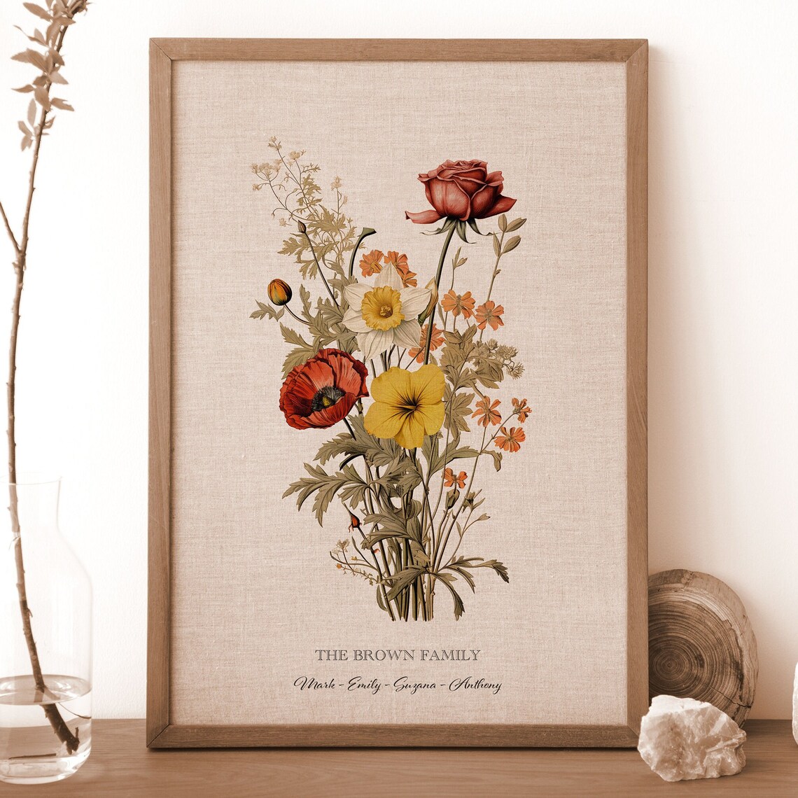 Personalized Birth Month Flower Bouquet Custom Birth Month Flower ...