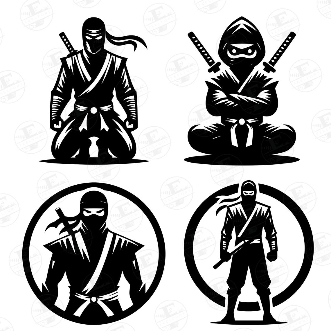 Ninja SVG PNG Bundle | Ninja Svg, Cute Ninja SVG, Ninja Knight Svg ...