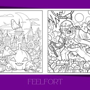 Halloween Spooky Coloring Pages for Adults 50 Coloring Pages Digital ...