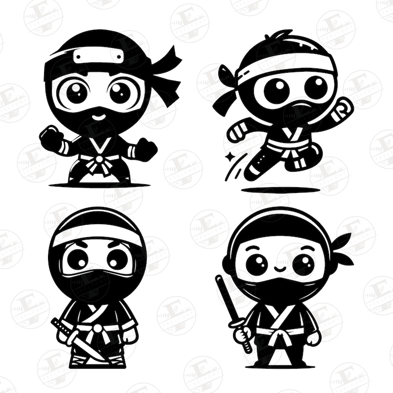 Ninja SVG and PNG Bundle | Ninja Svg, Cute Ninja SVG, Kids Ninja Svg ...