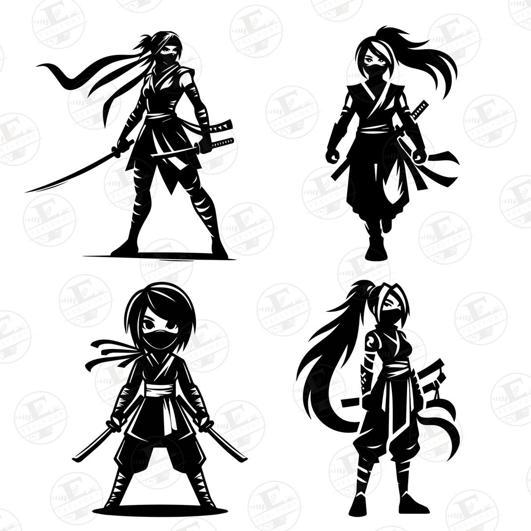 Ninja Girl SVG PNG Bundle | Cute Ninja Girl Svg, Ninja SVG, Ninja ...