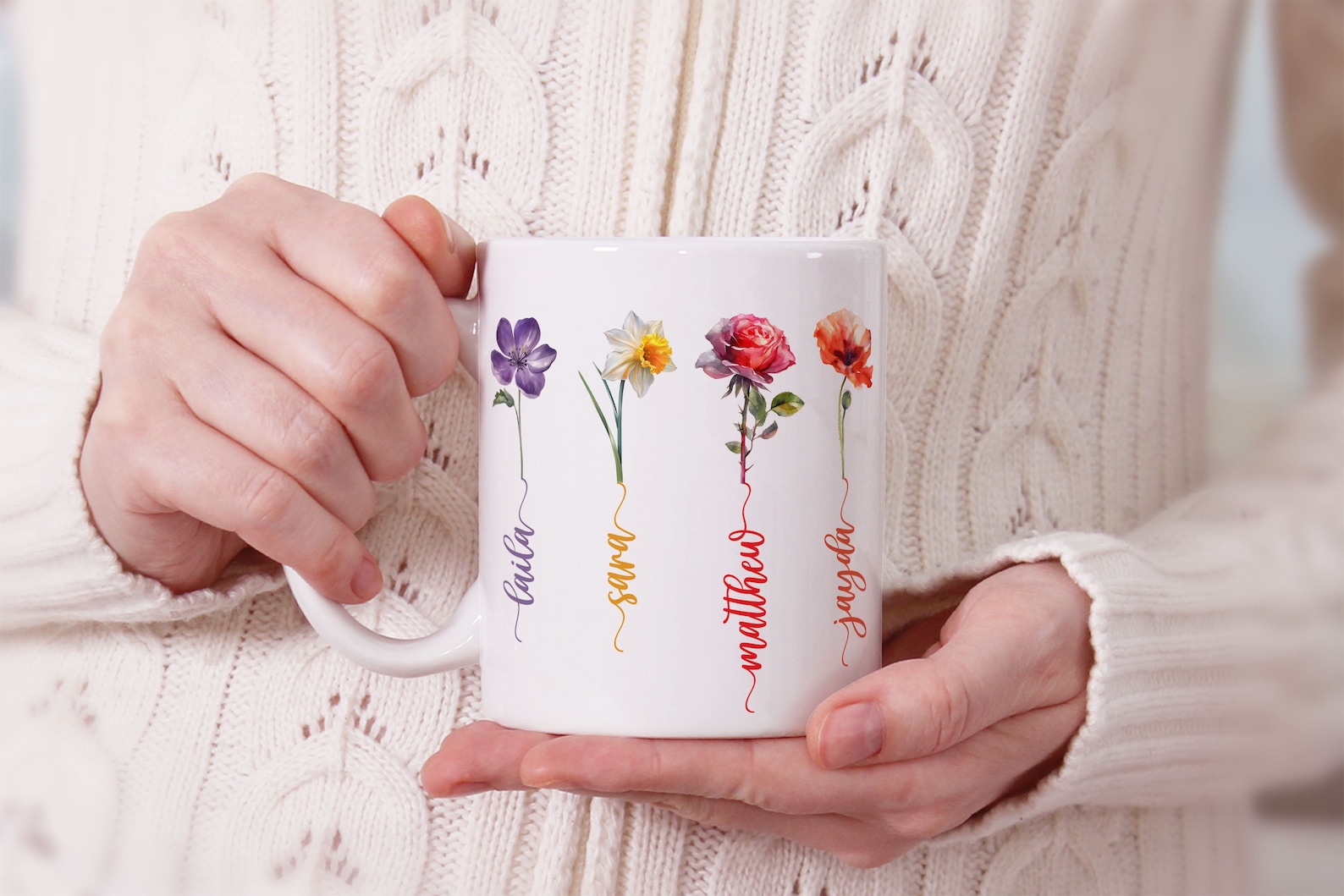 Birth Month Flowers Clipart Set Colorful Watercolor Floral PNG DIY ...