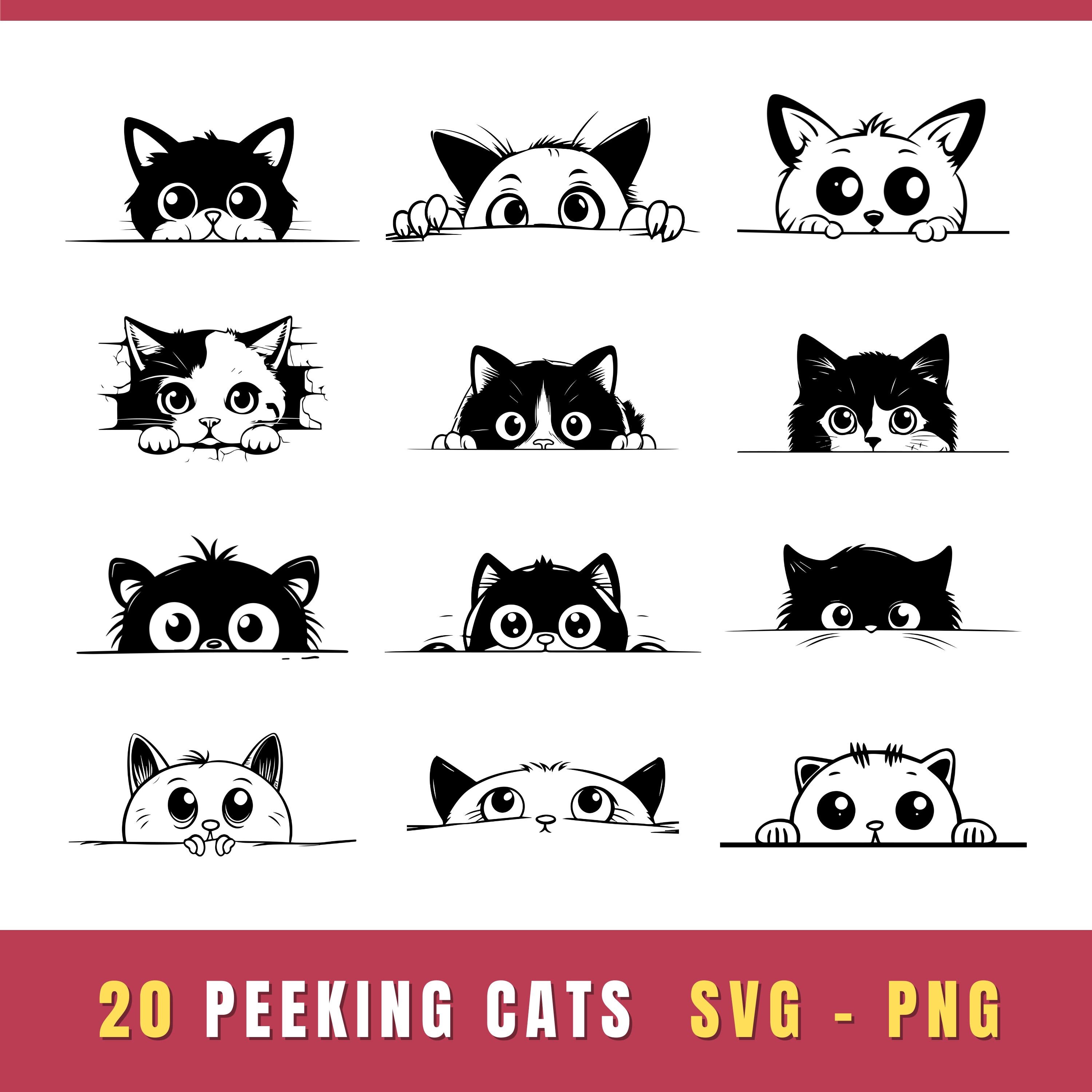 Peeking Cat SVG PNG Peeking Cat Clipart Peeking Cat Svg Files for ...