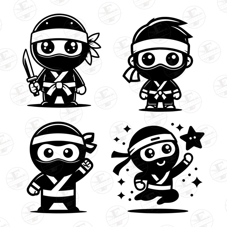 Ninja SVG and PNG Bundle | Ninja Svg, Cute Ninja SVG, Kids Ninja Svg ...