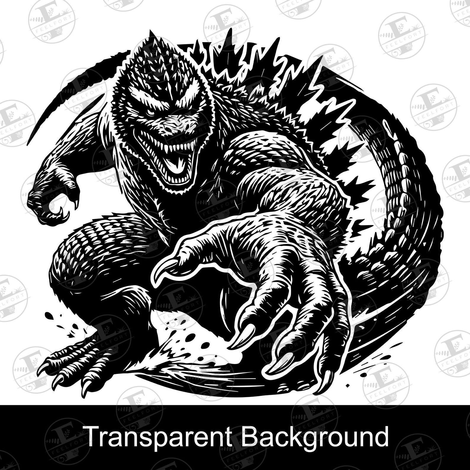 Angry Godzilla SVG PNG Bundle, Scary Godzilla Svg, Cartoon Godzilla Svg ...