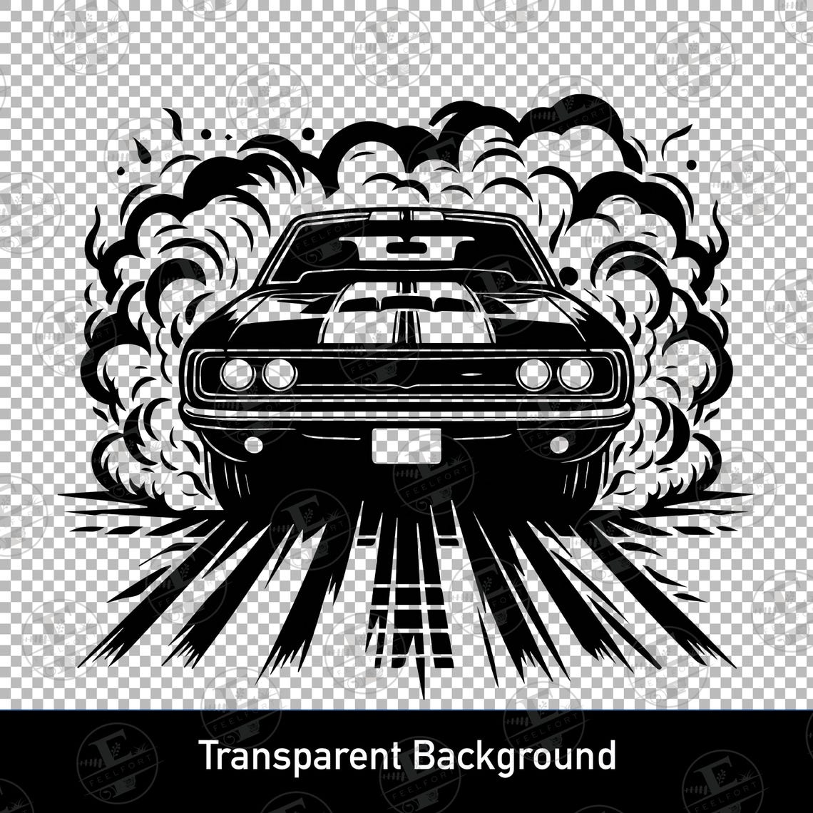 Muscle Car Burnout SVG PNG Bundle, Muscle Car Svg, Car Burnout Svg ...