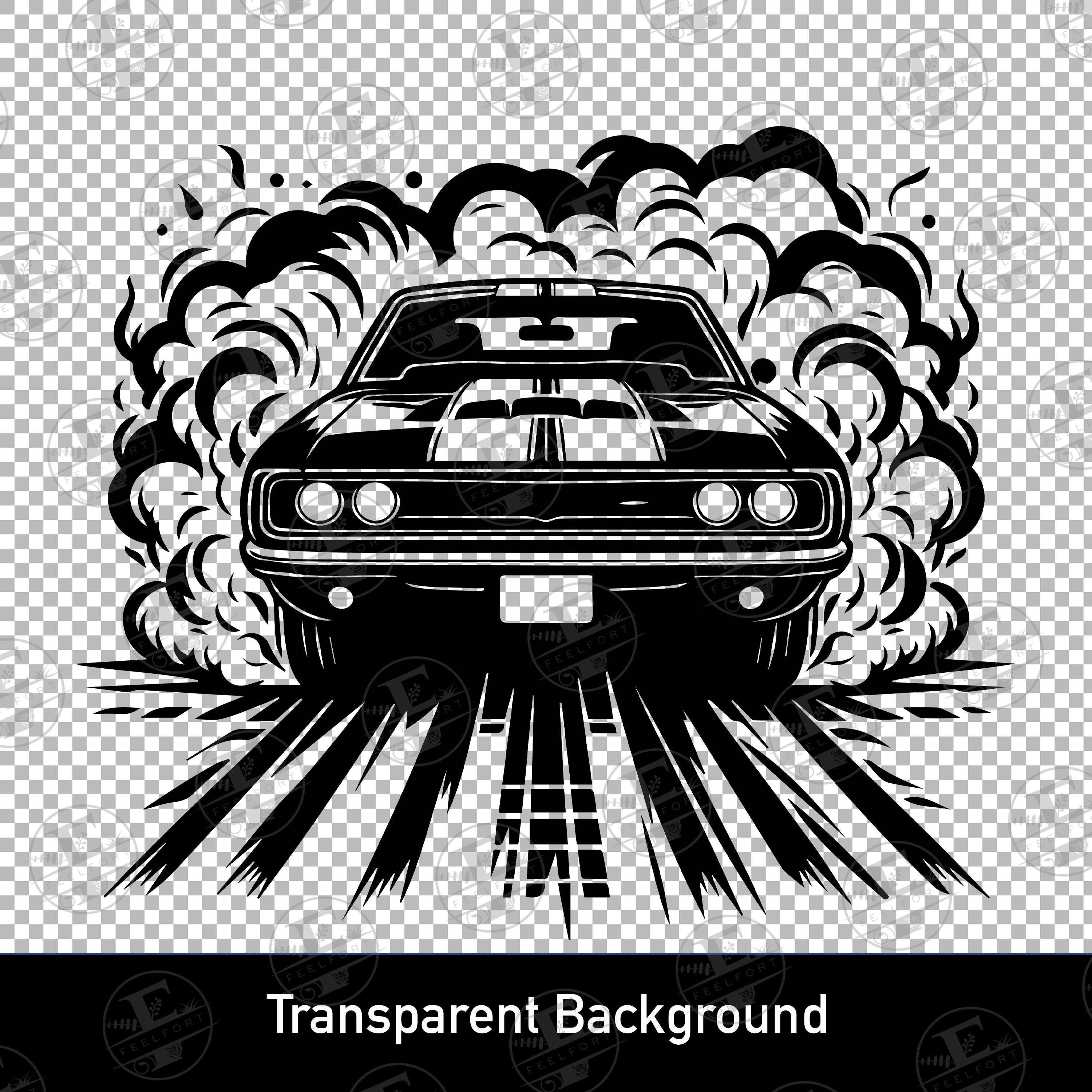 Muscle Car Burnout SVG PNG Bundle, Muscle Car Svg, Car Burnout Svg ...