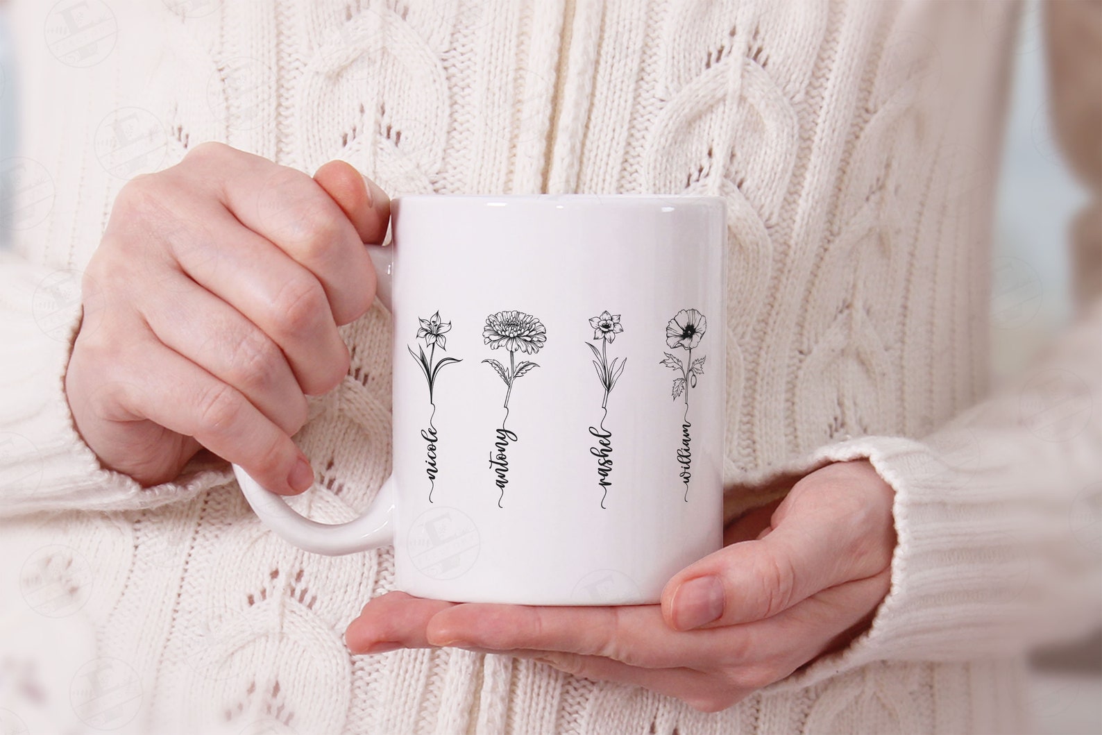 Birth Month Flowers SVG and PNG Set Floral DIY Birth Month Flower Kit ...