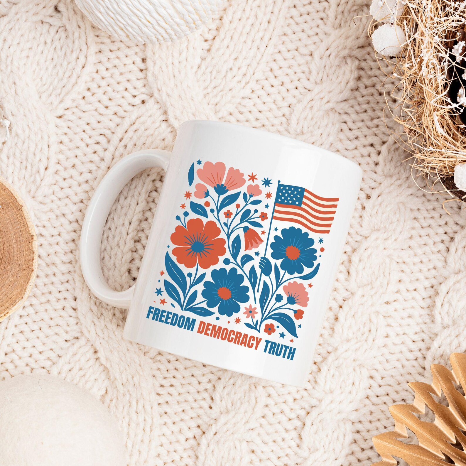 Freedom Democracy Truth Floral PNG | Patriotic Flower Clipart With USA ...