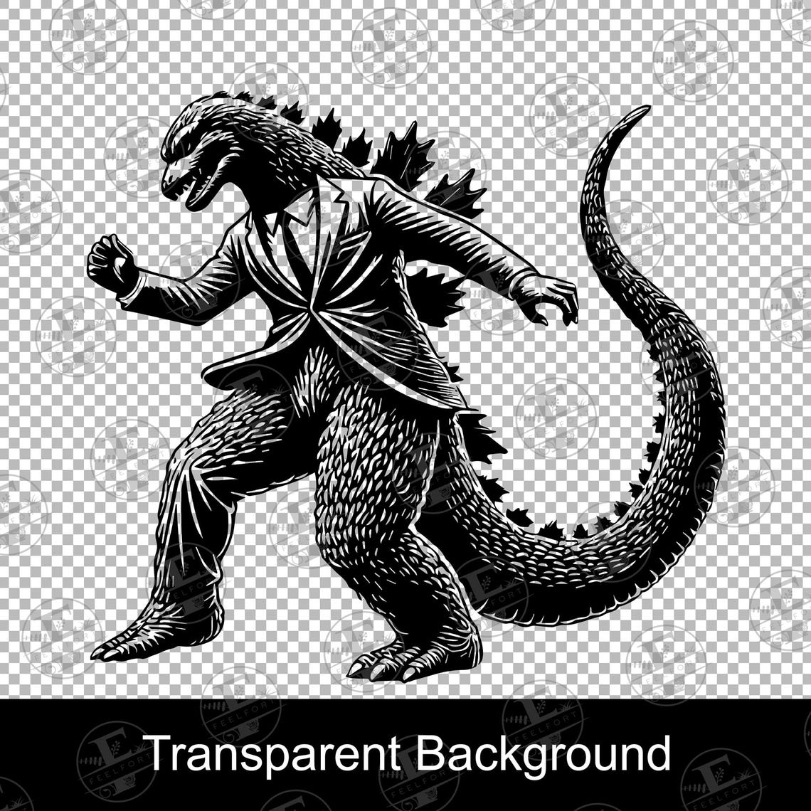 Dancing Godzilla SVG PNG Bundle, Funny Godzilla Svg, Cartoon Godzilla ...